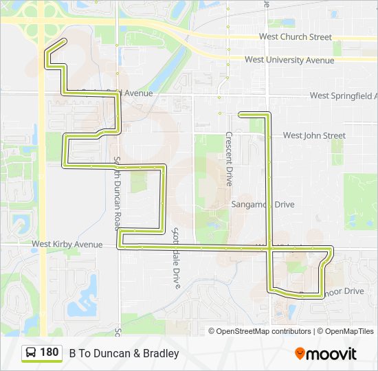 Ruta 180: horarios, paradas y mapas - B To Duncan & Bradley (Actualizado)