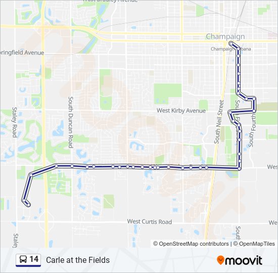 14 Route: Schedules, Stops & Maps - Carle at the Fields (Updated)