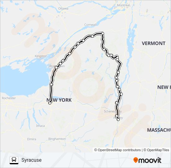 Ruta adirondack trailways 253f: horarios, paradas y mapas - Syracuse ...