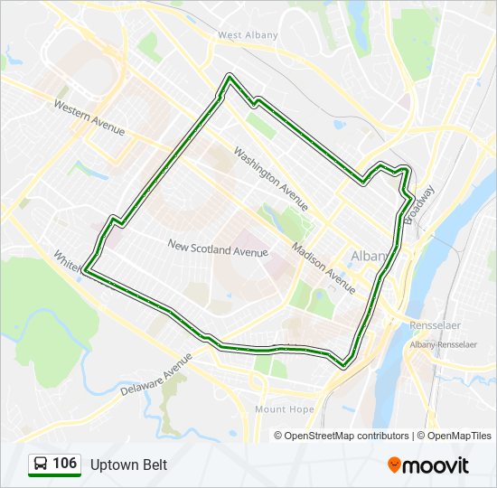 106 Route: Schedules, Stops & Maps - Clockwise (Updated)