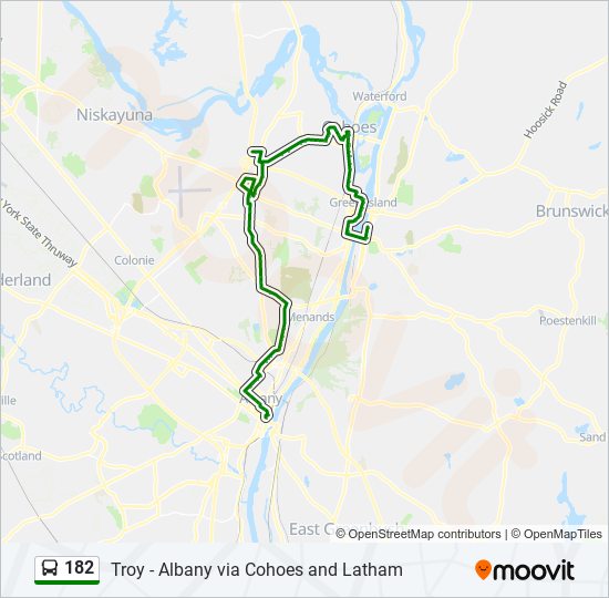 182 Route: Schedules, Stops & Maps - Albany-Troy Via Latham/Cohoes ...
