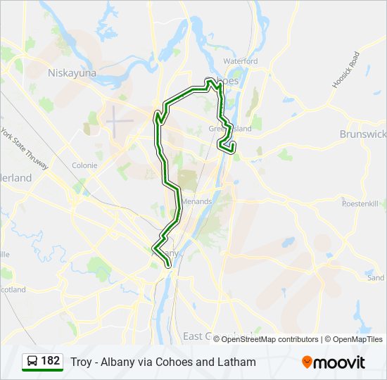 182 Route: Schedules, Stops & Maps - Albany-Troy Via Latham/Cohoes ...
