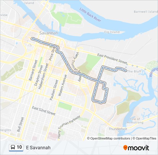 10 Route: Schedules, Stops & Maps - E Savannah (Updated)