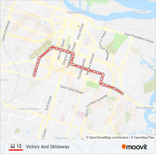 12 Route: Schedules, Stops & Maps - Victory And Skidaway (Updated)