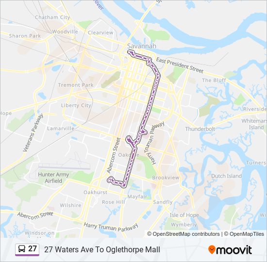 27 Route: Schedules, Stops & Maps - 27 Waters Ave To Oglethorpe Mall ...