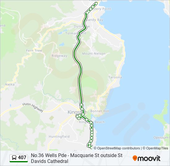 407 Route: Schedules, Stops & Maps - Hobart City (Updated)