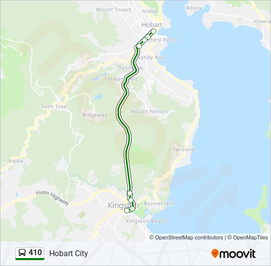410 Route: Schedules, Stops & Maps - Hobart City (Updated)