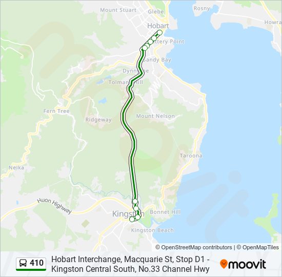 410 Route: Schedules, Stops & Maps - Hobart City (Updated)