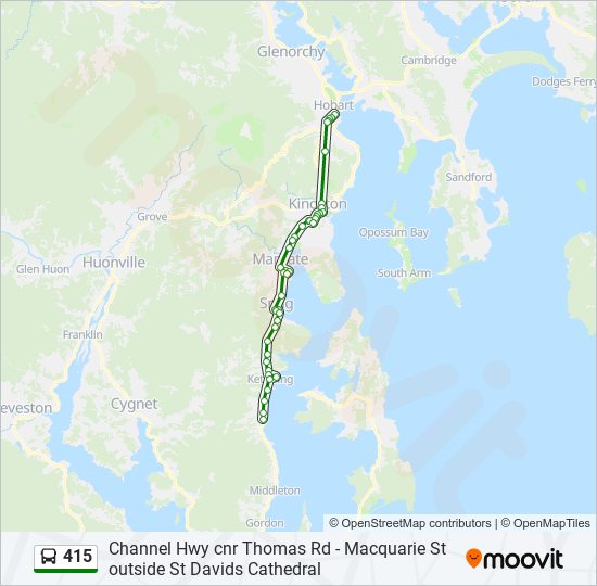 415 Route: Schedules, Stops & Maps - Hobart City (Updated)
