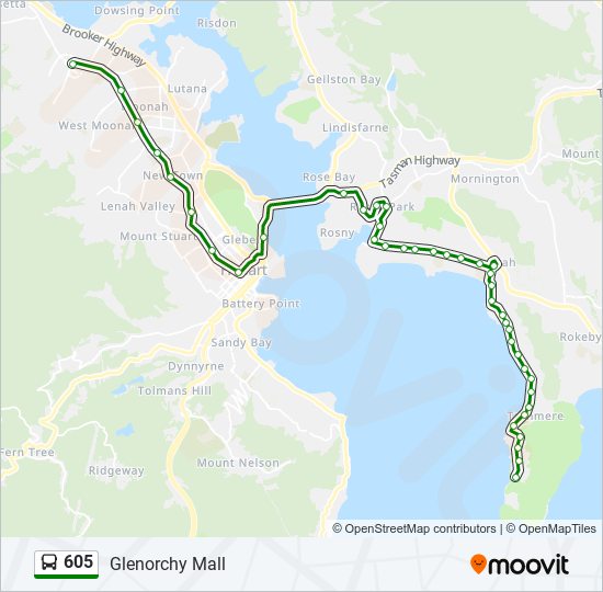 605 Route: Schedules, Stops & Maps - Glenorchy Mall (Updated)