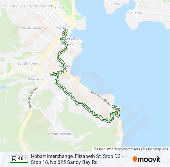 401 Route: Schedules, Stops & Maps - Lower Sandy Bay (Updated)