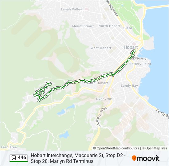 446 Route: Schedules, Stops & Maps - South Hobart (Updated)