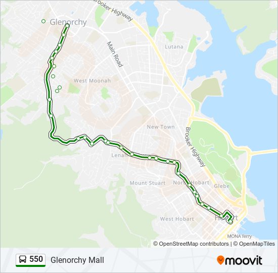 550 Route: Schedules, Stops & Maps - Glenorchy Mall (Updated)