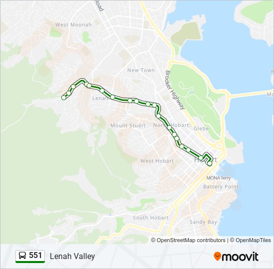 551 Route: Schedules, Stops & Maps - Lenah Valley (Updated)