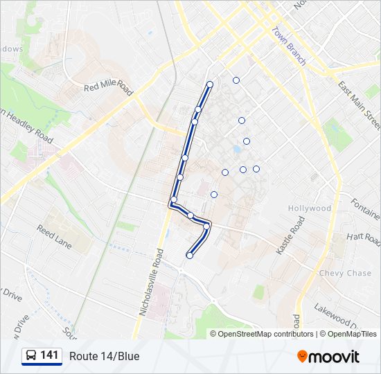 141 Route: Schedules, Stops & Maps - Route 14/Blue (Updated)