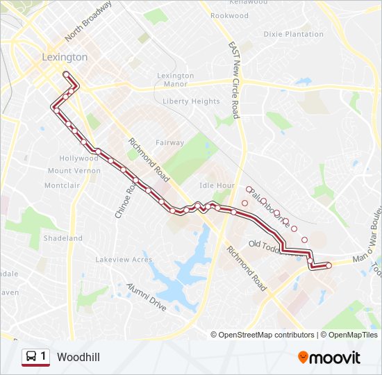 1 Route: Schedules, Stops & Maps - Wdhill To Drbyck (Updated)