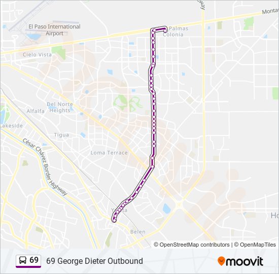 69 Route: Schedules, Stops & Maps - 69 George Dieter Outbound (Updated)