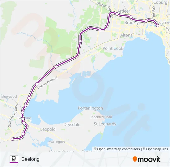 GEELONG MELBOURNE VIA GEELONG Route: Schedules, Stops & Maps - Geelong ...