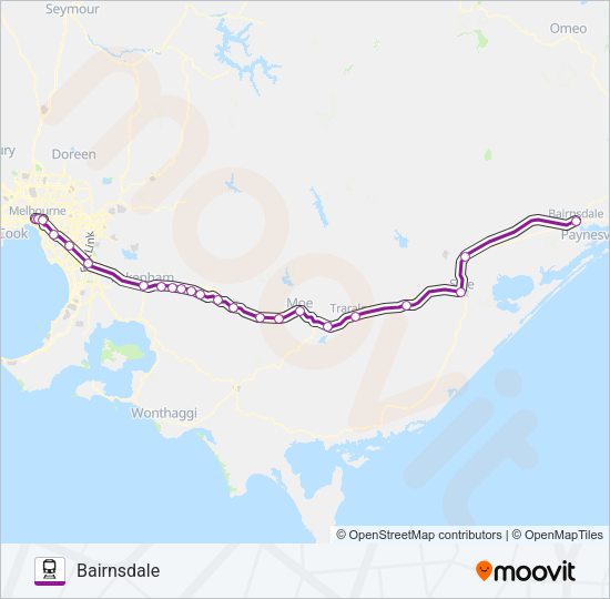 MELBOURNE BAIRNSDALE VIA SALE TRARALGON Route: Schedules, Stops & Maps ...