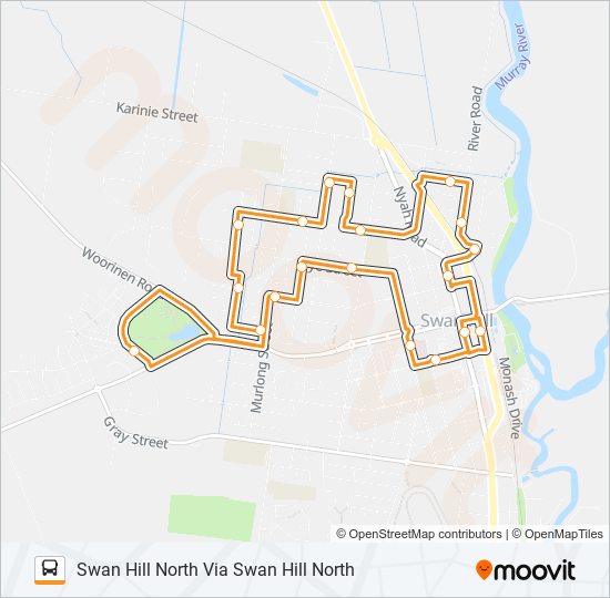 1 Route: Schedules, Stops & Maps - Swan Hill North (Updated)