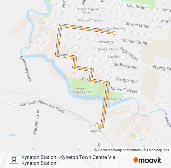 2 Route: Schedules, Stops & Maps - Kyneton Town Centre (Updated)