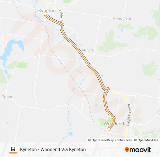 KYNETON WOODEND VIA KYNETON Route: Schedules, Stops & Maps - Woodend ...