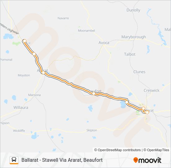 BALLARAT STAWELL VIA ARARAT BEAUFORT Route: Schedules, Stops & Maps ...