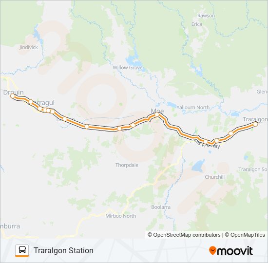 Línea traralgon station via traralgon station: horarios, paradas y ...