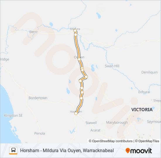 horsham mildura via ouyen warracknabeal Route: Schedules, Stops & Maps ...
