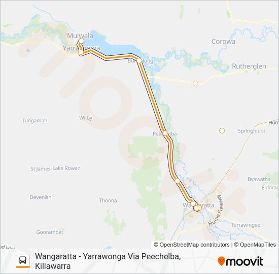 WANGARATTA YARRAWONGA VIA PEECHELBA KILLAWARRA Route: Schedules, Stops ...