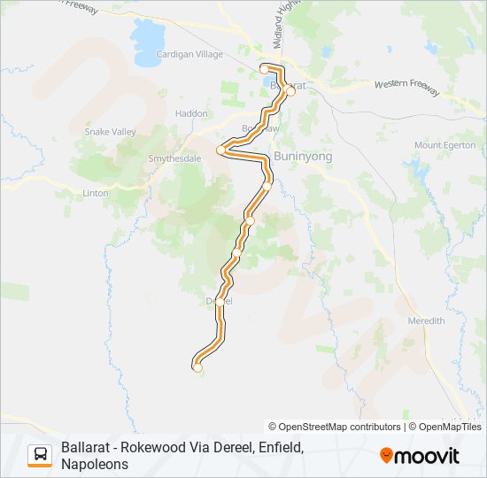 ballarat rokewood via dereel enfield napoleons Route: Schedules, Stops ...