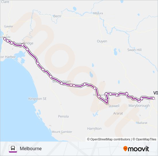 ADELAIDE MELBOURNE VIA BENDIGO NHILL Route: Schedules, Stops & Maps ...