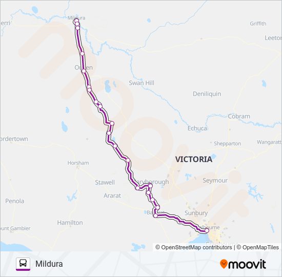 melbourne mildura via donald ballarat Route: Schedules, Stops & Maps ...