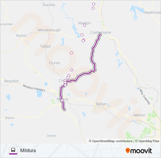 mildura ballarat via bendigo swan hill Route: Schedules, Stops & Maps ...