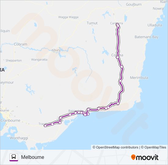 canberra melbourne via bairnsdale Route: Schedules, Stops & Maps ...