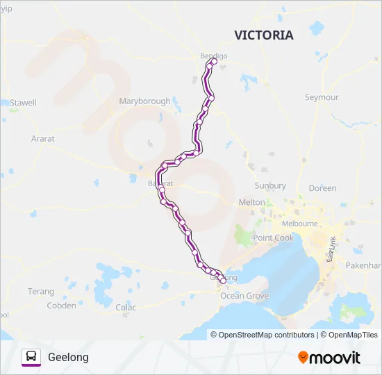 BENDIGO GEELONG VIA BALLARAT Route: Schedules, Stops & Maps - Geelong ...