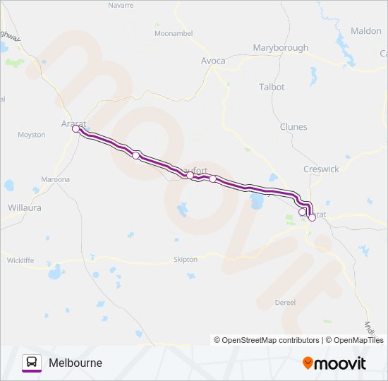 ARARAT MELBOURNE VIA BALLARAT Route: Schedules, Stops & Maps ...