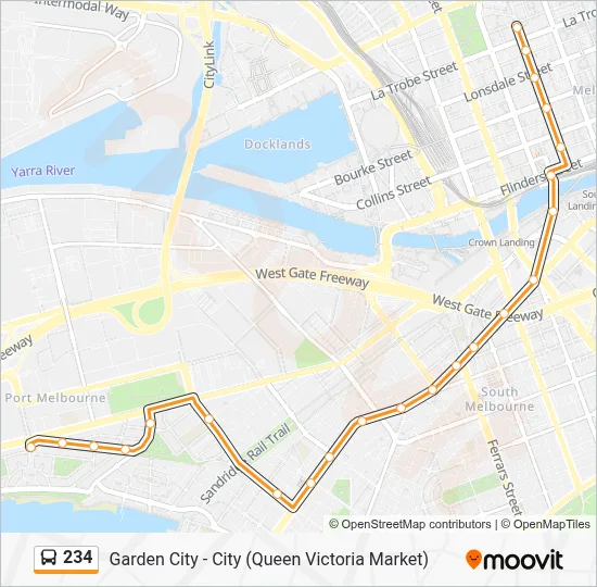 234 Route: Schedules, Stops & Maps - A'Beckett St (Updated)