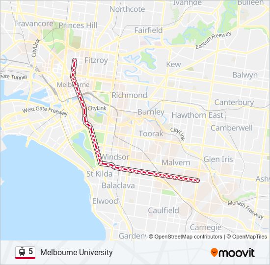 5 Route: Schedules, Stops & Maps - Melbourne University (Updated)