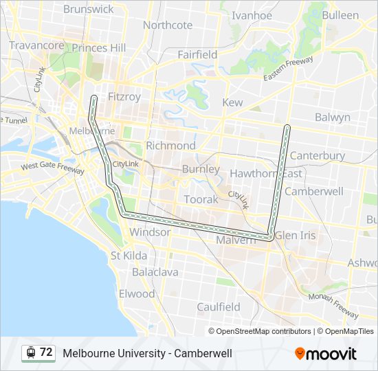 72 Route: Schedules, Stops & Maps - Camberwell (Updated)