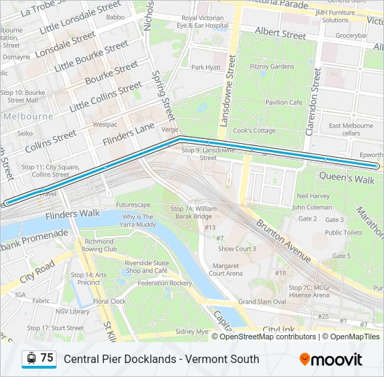 75 Route: Schedules, Stops & Maps - Flinders Street Station - Stop 4 ...