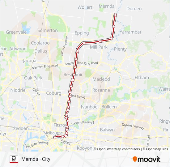 mernda Route: Schedules, Stops & Maps - Mernda (Updated)