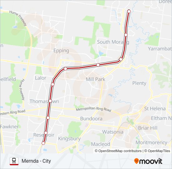 MERNDA Route: Schedules, Stops & Maps - Reservoir (Updated)