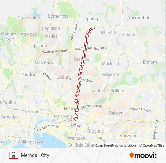 MERNDA Route: Schedules, Stops & Maps - Epping (Updated)