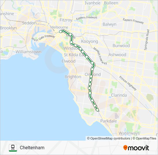 FRANKSTON Route: Schedules, Stops & Maps - Cheltenham (Updated)
