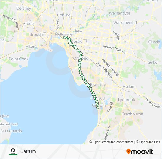 Línea FRANKSTON: horarios, paradas y mapas - Carrum (Actualizado)