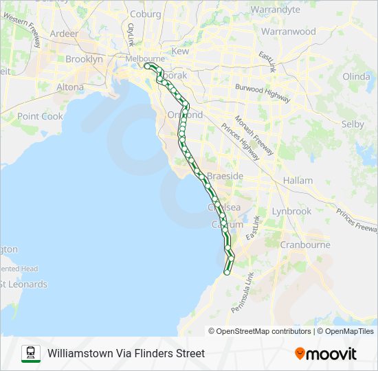 FRANKSTON Route: Schedules, Stops & Maps - Williamstown Via Flinders ...