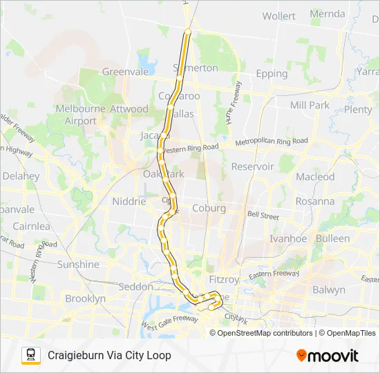 CRAIGIEBURN Route: Schedules, Stops & Maps - Craigieburn Via City Loop ...