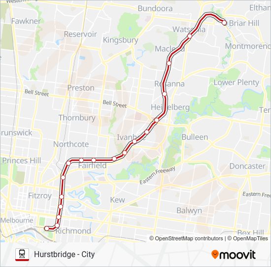 HURSTBRIDGE Route: Schedules, Stops & Maps - Greensborough (Updated)