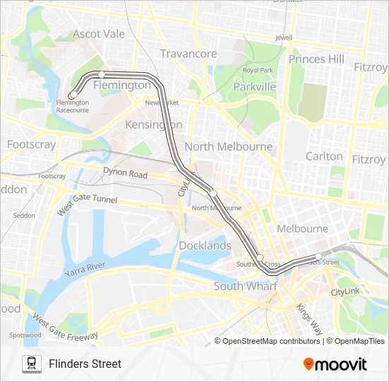 Línea FLEMINGTON RACECOURSE: horarios, paradas y mapas - Flinders ...
